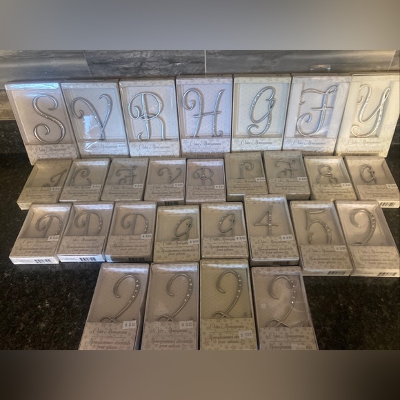 Party Supplies | Lillian Rose Cake Monograms Cake Topper Lot Silver ...